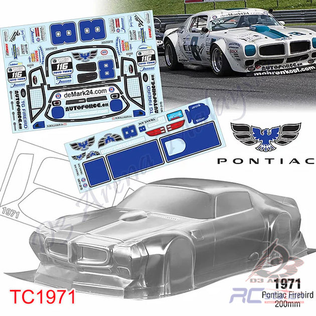 Teamc bodies 1971 Pontiac firebird clear VTA BODY 200mm – Park Lane Hobbies